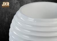 China Portable Round Glossy White Fiberglass Flower Pots Vase Frosted Finish for sale