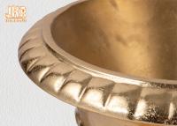 China 3 Sizes Classic Fiberglass Flower Pots Gold Leafed Finish Poly Resin Planters for sale