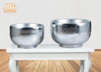 China Cup Shape Silver Leafed Fiberglass Flower Pots , Fiberglass Flower Bowls for sale