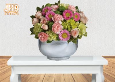 China Cup Shape Silver Leafed Fiberglass Flower Pots , Fiberglass Flower Bowls for sale