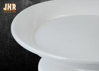 China Footed Glossy White Fiberglass Centerpiece Table Vases Flower Serving Bowl for sale