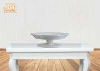 China Footed Glossy White Fiberglass Centerpiece Table Vases Flower Serving Bowl for sale