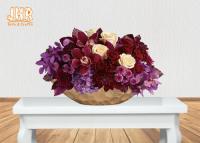 China Frosted Gold Fiberglass Decoration Flower Serving Bowl Centerpiece Table Vase for sale