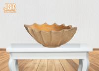 China Boat Shape Frosted Gold Fiberglass Flower Serving Bowl For Home Wedding for sale