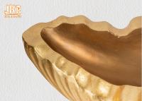 China Home Decor Gold Leaf Fiberglass Decoration Table Vase Flower Serving Bowl for sale