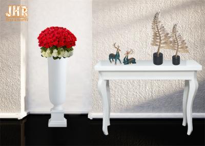 China Matte White Floor Vases Homewares Decorative Items Trumpet Fiberglass Table Vases for sale