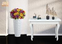 China Glossy White Floor Vases Homewares Decorative Items Fiberglass Planters For Home Hotel for sale