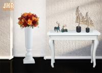 China Classic Trumpet Glossy White Fiberglass Planters Floor Vases For Home Hotel Wedding for sale