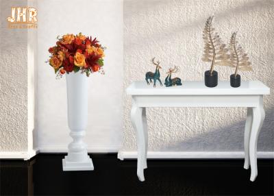 China Classic Trumpet Glossy White Fiberglass Planters Floor Vases For Home Hotel Wedding for sale