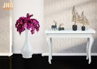 China Large Decorative Fiberglass Floor Vases Plant Pots Glossy White Indoor Decor for sale