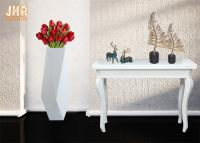 China Modern Geometric Shaped Fiberglass Flower Pots With Glossy White / Matte White Finish for sale