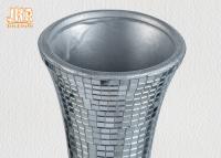 China Artificial Flowers Fiberglass Planters Table Vases Silver Mirror Glass Color for sale