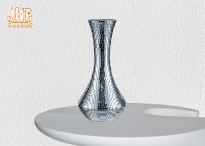 China Artificial Flowers Fiberglass Planters Table Vases Silver Mirror Glass Color for sale