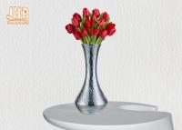 China Artificial Flowers Fiberglass Planters Table Vases Silver Mirror Glass Color for sale