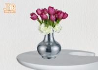 China Silver Mirror Mosaic Fiberglass Planters Table Vases Decorative Flower Pots for sale