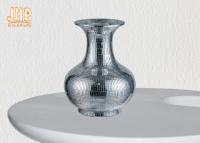 China Silver Mirror Mosaic Fiberglass Planters Table Vases Decorative Flower Pots for sale