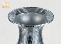 China Silver Mirror Mosaic Fiberglass Planters Table Vases Decorative Flower Pots for sale