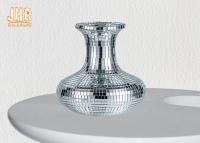 China Decorative Silver Mosaic Glass Polystone Centerpiece Table Vase Flower Pots for sale