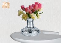 China Decorative Silver Mosaic Glass Polystone Centerpiece Table Vase Flower Pots for sale