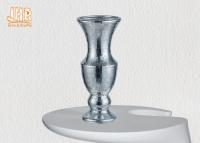 China Home Decor Trumpet Shaped Fiberglass Planters Table Vases Silver Mosaic Glass Finish for sale