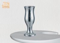 China Decorative Indoor Small Fiberglass Planters Table Vases Silver Mirror Mosaic Finish for sale