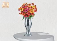 China Decorative Indoor Small Fiberglass Planters Table Vases Silver Mirror Mosaic Finish for sale