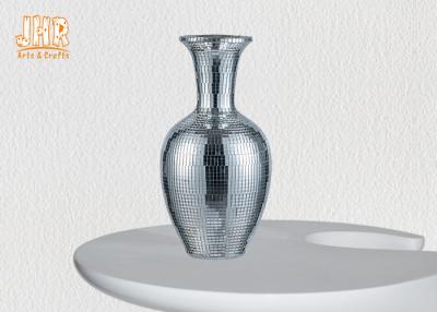 China Wedding Centerpiece Table Vase Silver Mosaic Glass Table Vases Decorative Flower Pots for sale