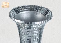 China Wedding Centerpiece Table Vase Silver Mosaic Glass Table Vases Decorative Flower Pots for sale