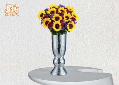 China Mosaic Glass Table Vase Homewares Decorative Items Silver Floor Vase For Living Room for sale