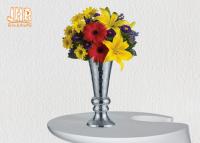 China Trumpet Centerpiece Table Vases Homewares Decorative Items Mosaic Glass Vases Fiberglass Vases for sale