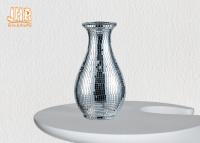China Modern Fiberglass Table Vase Homewares Decorative Items Silver Mosaic Glass Vases for sale