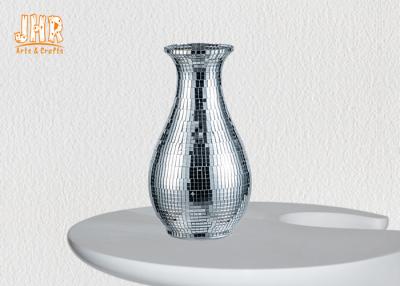 China Modern Fiberglass Table Vase Homewares Decorative Items Silver Mosaic Glass Vases for sale
