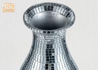 China Modern Fiberglass Table Vase Homewares Decorative Items Silver Mosaic Glass Vases for sale