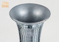 China Fiberglass Table Vase Silver Mosaic Glass Vases For Artificial Flowers Home Decorations for sale