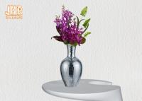 China Fiberglass Table Vase Silver Mosaic Glass Vases For Artificial Flowers Home Decorations for sale