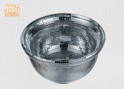 China Creative Silver Mirrored Mosaic Fiberglass Flower Bowls Indoor Decor for sale