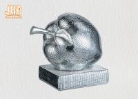China Small Mosaic Glass Fiberglass Apple With Square Base Sculpture Decoration for sale