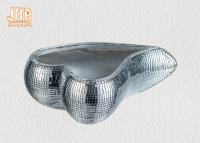China Heart Shape Mosaic Fiberglass Decoration Flower Serving Bowl Silver Mirror for sale