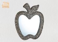 China Apple Shaped Fiberglass Wall Mirror With Seashell Framed Home Decor Items for sale