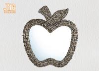 China Apple Shaped Fiberglass Wall Mirror With Seashell Framed Home Decor Items for sale