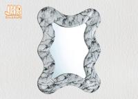 China Irregular Marbling Fiberglass Furniture Decorative Marble Framed Wall Mirror for sale
