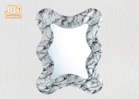 China Irregular Marbling Fiberglass Furniture Decorative Marble Framed Wall Mirror for sale