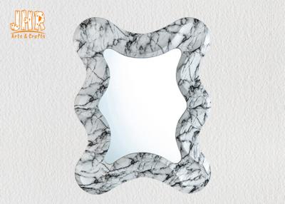 China Irregular Marbling Fiberglass Furniture Decorative Marble Framed Wall Mirror for sale