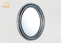 China Oval Industrial Style Fiberglass Furniture Silver Mosaic Glass Framed Wall Mirror for sale
