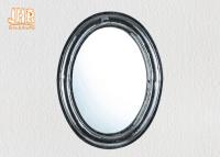 China Oval Industrial Style Fiberglass Furniture Silver Mosaic Glass Framed Wall Mirror for sale