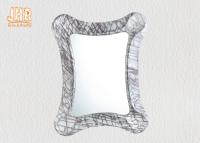 China Home Decor Marbling Frame Fiberglass Wall Vanity Mirror Marble Bordered Design for sale