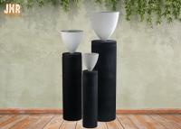 China Frosted Planters White Planter Clay Pot Planters Black Pedestal Garden Planters Flower Planter Plant Stand for sale