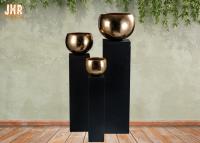 China Round Clay Flower Pots Gold Foil Or Frosted Finish for sale