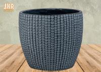 China Grey Pots Resin Plant Pots Round Planters Outdoor Pot Planters Clay Pots Garden Flowerpots Pot Flower for sale
