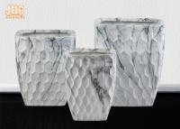China Marble Flower Pots Fiber Clay Plant Pots Decorative Clay Pots Resin Pot Planters Indoor Planters for sale